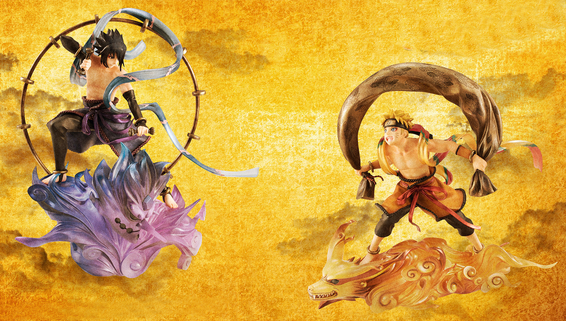 Naruto Uzumaki Fujin e Sasuke Uchiha Raijin Set GEM MegaHouse